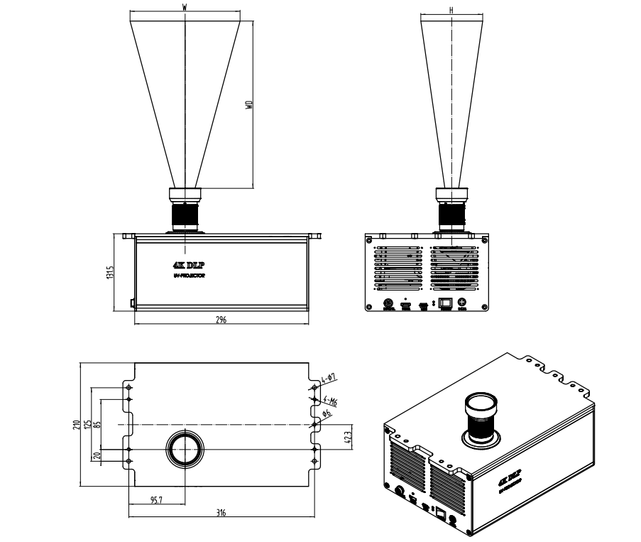 High Power 4K UV Projector for DLP 3D Printing – SICUBE